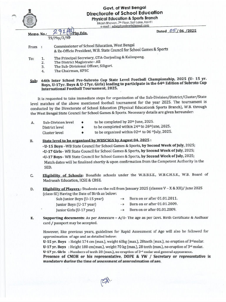 64th Pre-Subroto Cup - Circular - 2025 - 250606 - 083733 | PDF