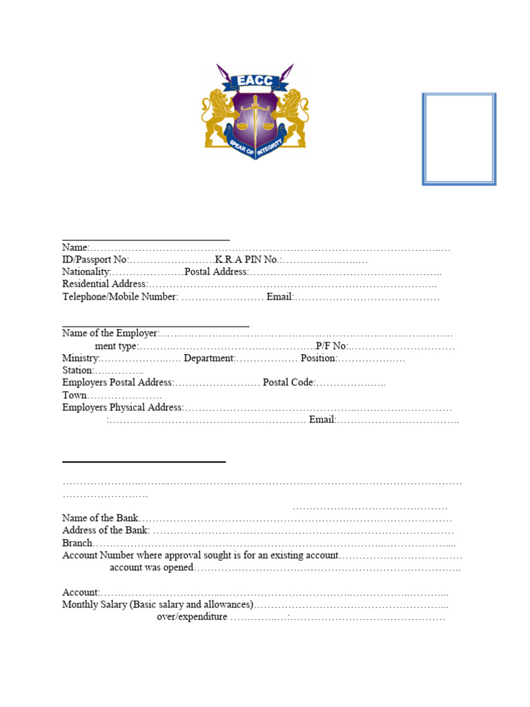 Bank Account Approval Application Kenya | PDF | Identity Document ...