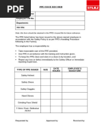 PPE Issue Record for Employees | PDF