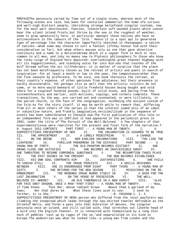 The Well-Beloved 1897 | PDF