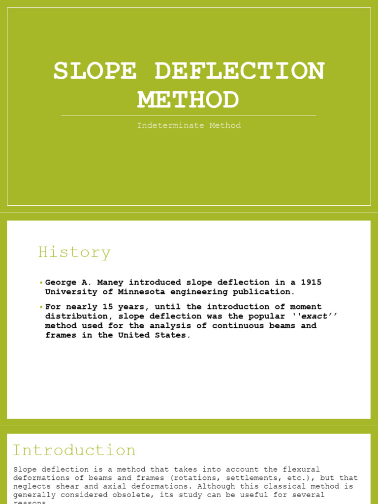 Slope Deflection Method Overview | PDF | Beam (Structure) | Classical ...