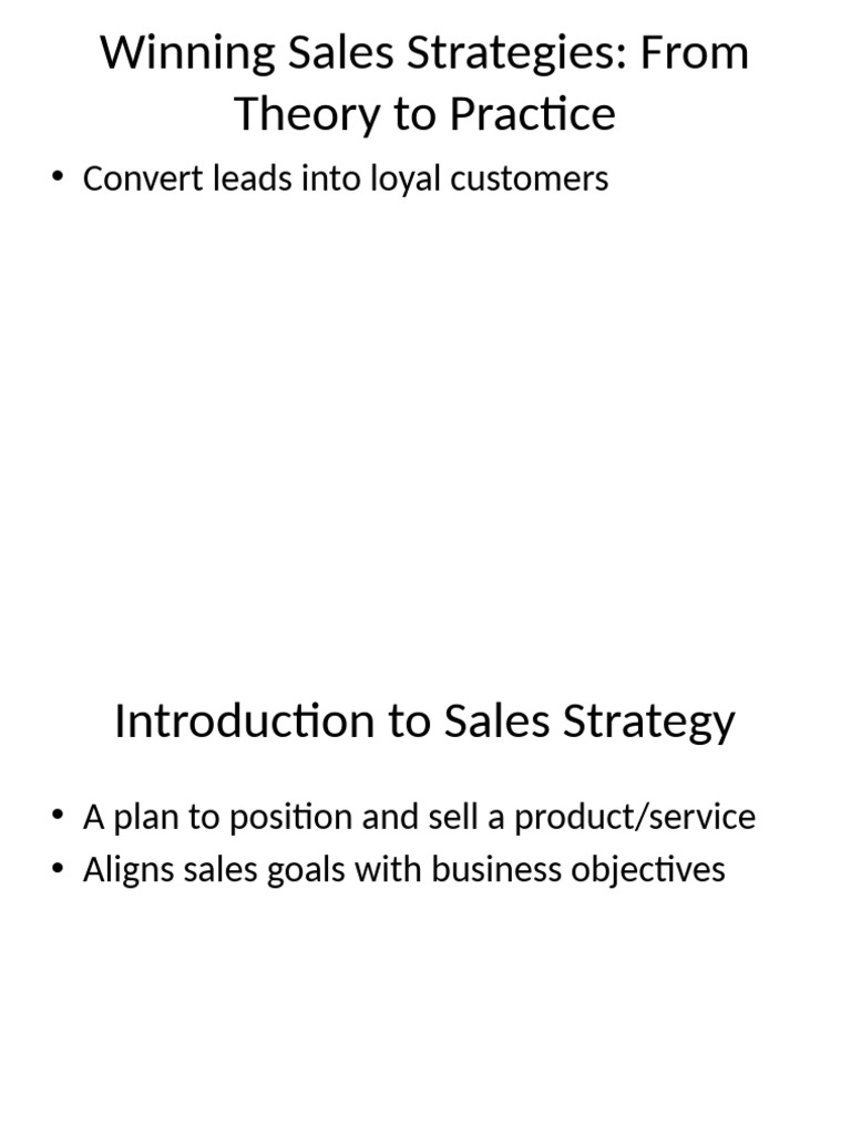 Effective Sales Strategies for Success | PDF