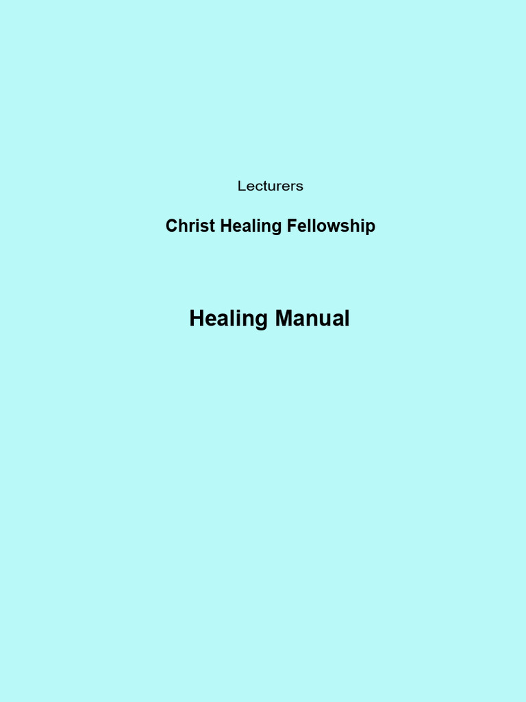 Healing the Whole Person Manual | PDF | Jesus | Faith Healing