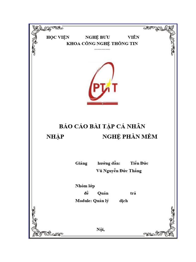 Báo Cáo BTCN CNPM | PDF