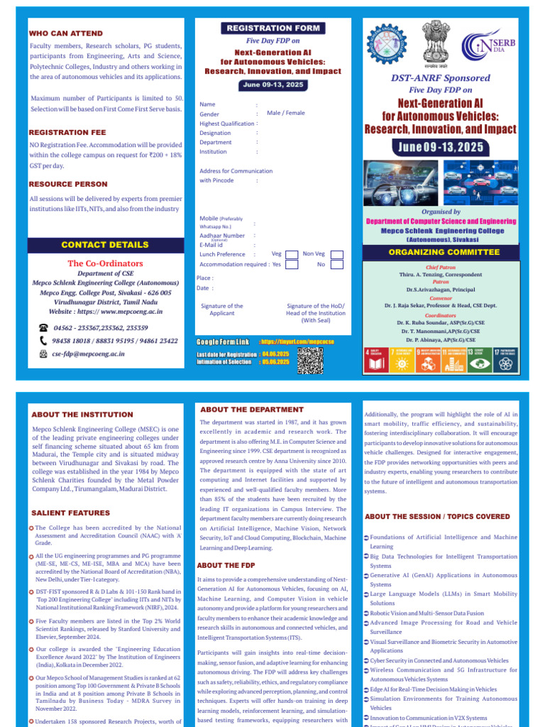 Dst-Anrf Next Genai FDP Brochure | PDF | Artificial Intelligence ...