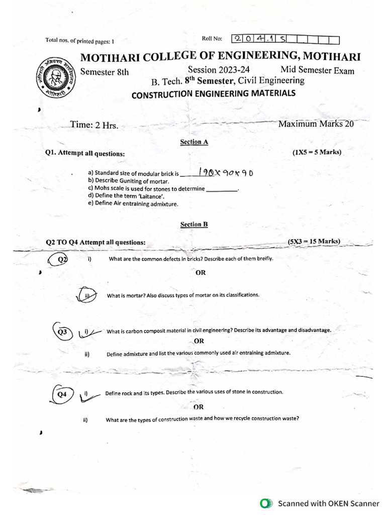 8th Mid Sem PYQ | PDF
