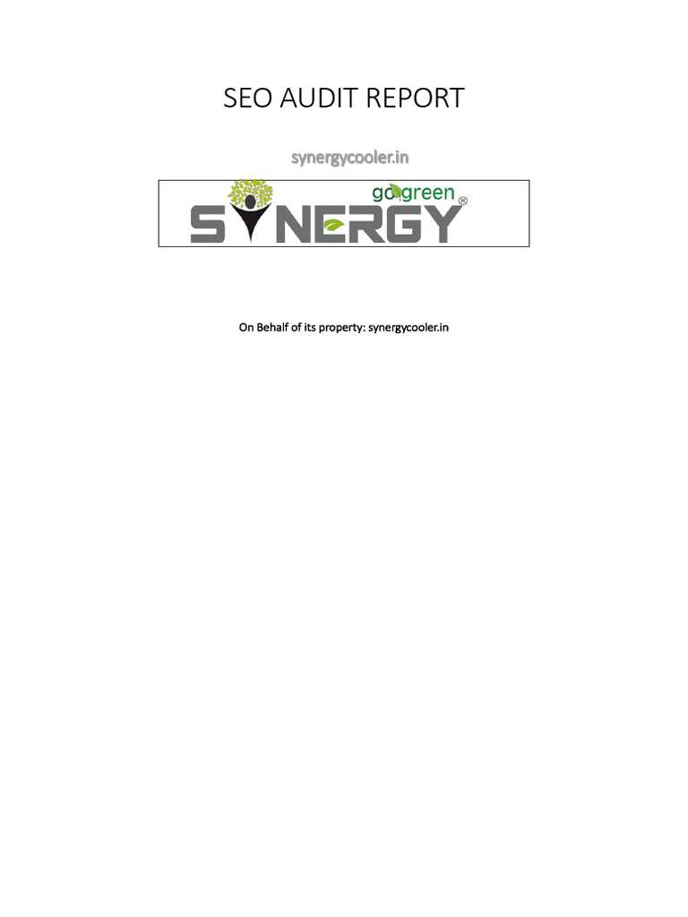 SEO Audit Report Synergy Cooler | PDF | Search Engine Optimization ...