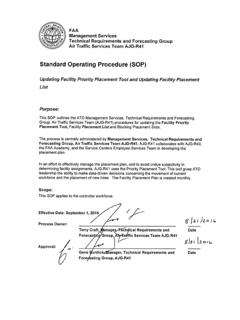 FAA Facility Priority Placement Update | PDF | Air Traffic Control ...