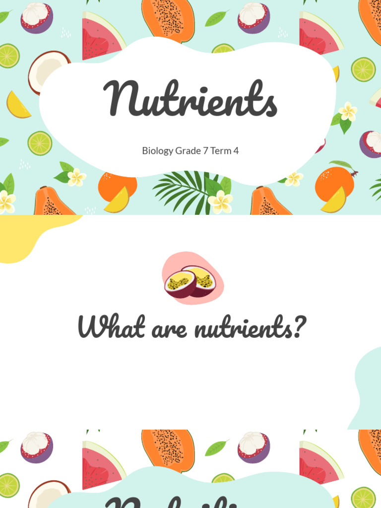 Nutrients Grade 7 Biology | PDF | Vitamin | Nutrients
