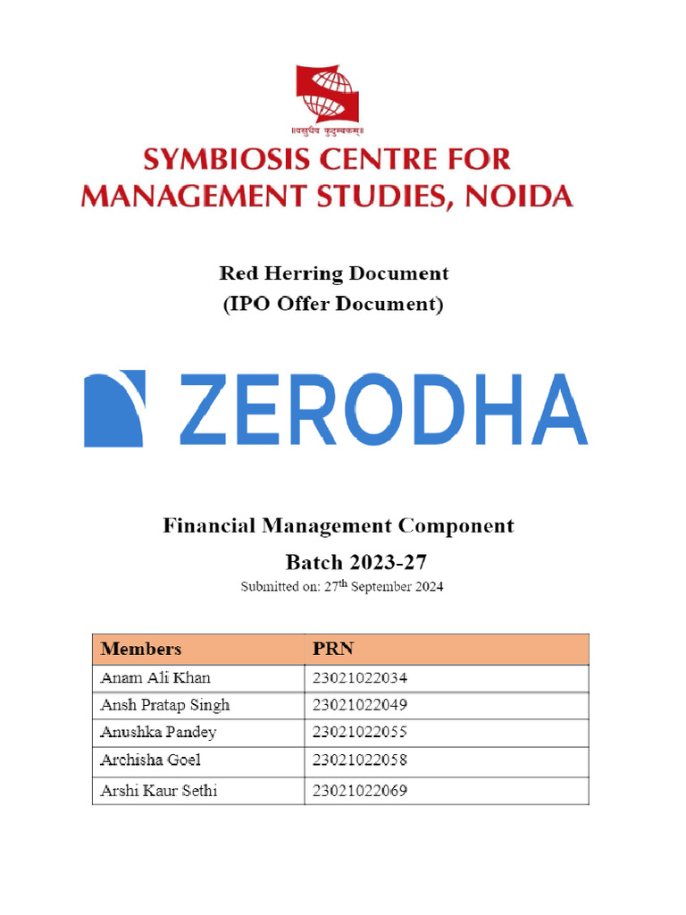 Zerodha Project Overview and Analysis | PDF | Equity (Finance) | Investing