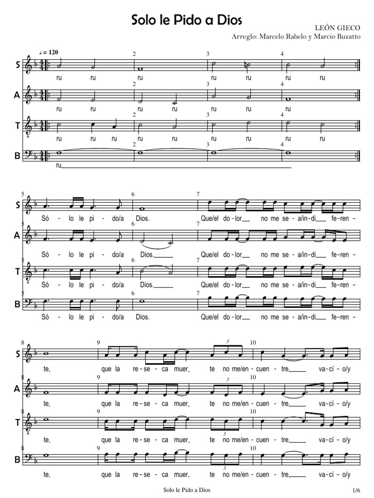 Letras de "Solo le Pido a Dios" | PDF