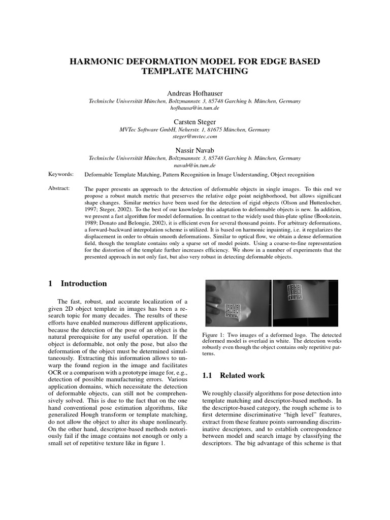 Harmonic Deformation Model For Edge Based Template Matching | PDF | Robust Statistics | Gradient