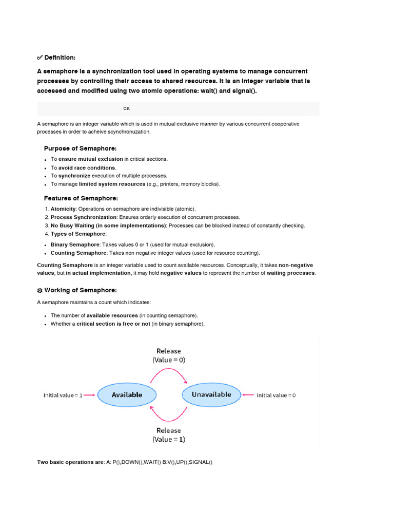 Semaphore | PDF | Computer Engineering | Computer Architecture