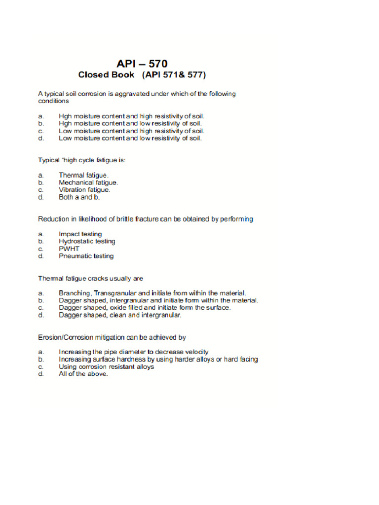 API 570 EXam Question 2024 | PDF