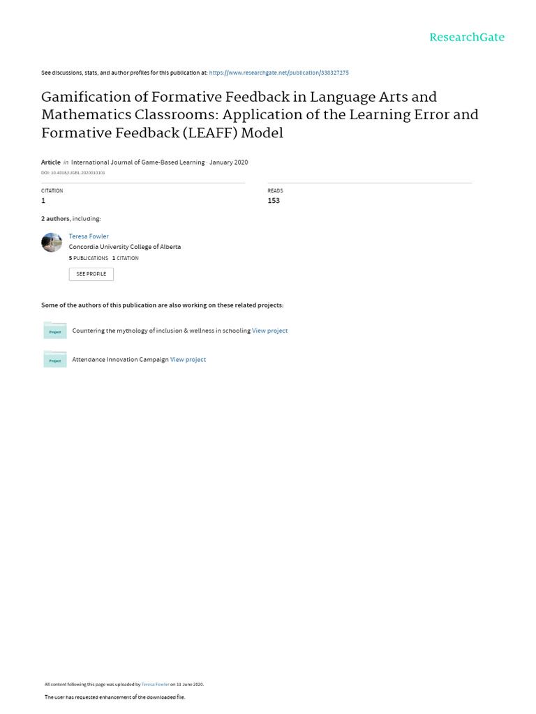 Gamification of Formative Feedback in Language Arts and Mathematics ...