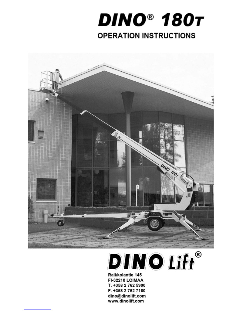 DINO 180T Operation Instructions Guide | PDF | Elevator | Mains Electricity