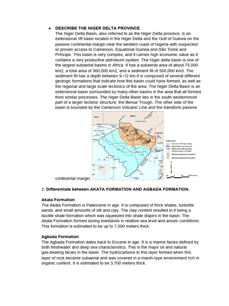 Akata vs. Agbada Formation Overview | PDF | Geology | Earth Sciences
