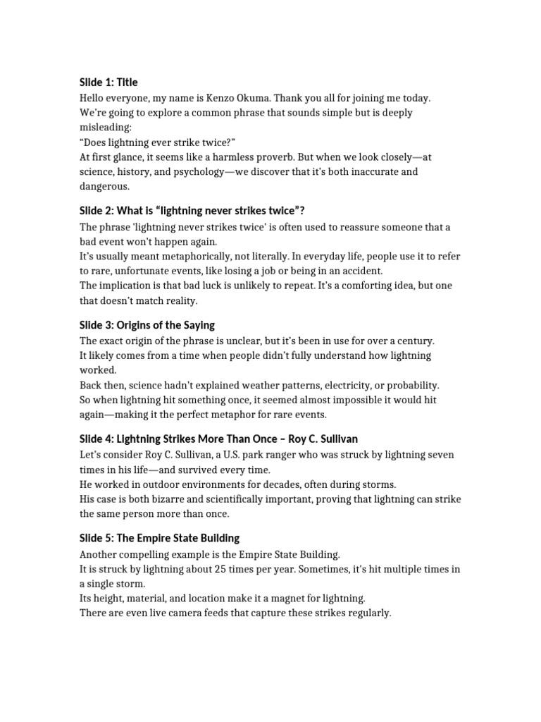 Lightning Strikes Twice Longer Script | PDF | Lightning | Volcano