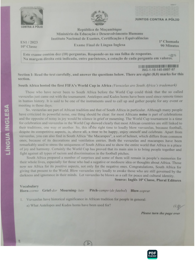 Inglês 2023 1 Chamada | PDF