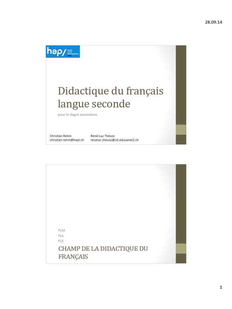 Didactique du FLS au secondaire | PDF