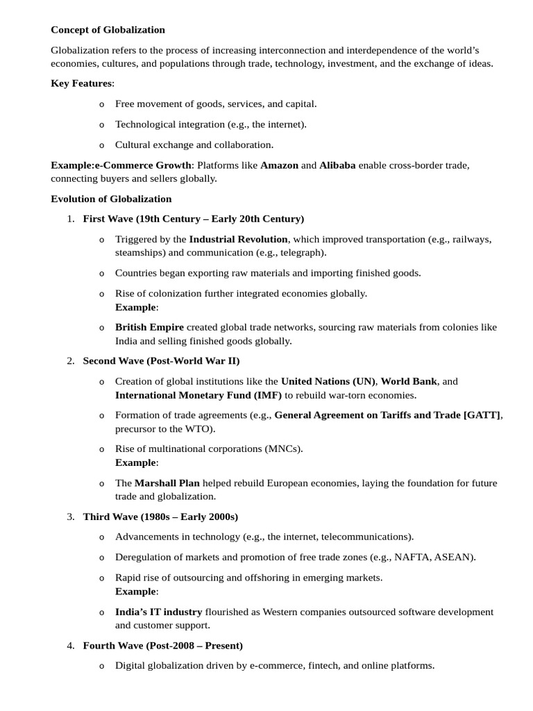 Notes Globalisation | PDF | Globalization | E Commerce