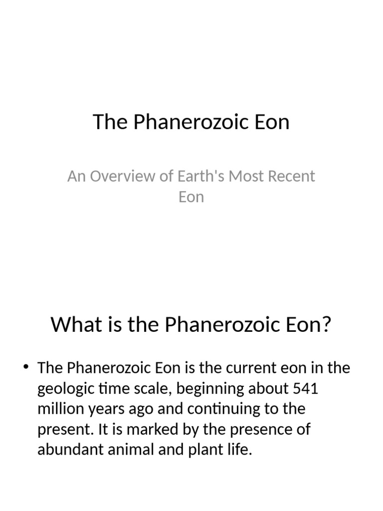 Phanerozoic Eon Presentation | PDF