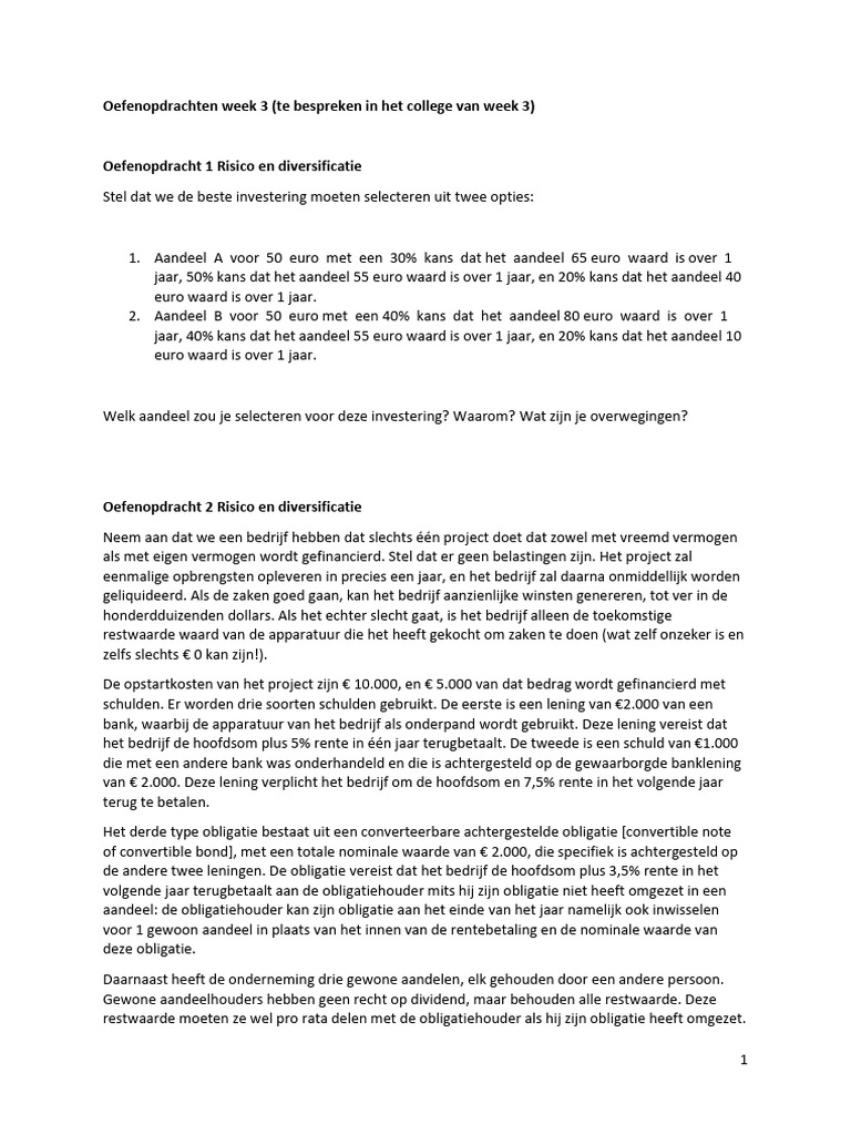 Oefenopdrachten Week 3 | PDF