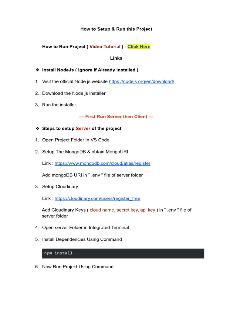 How to Run Project | PDF