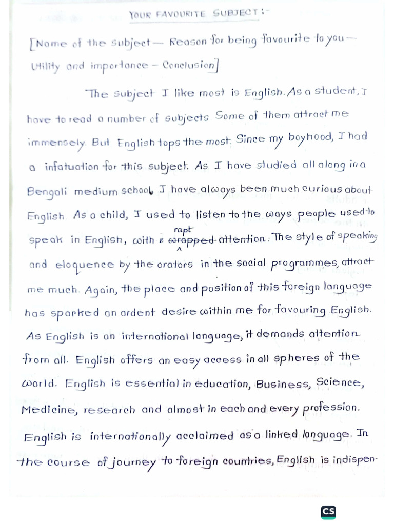 My Favourite Subject | PDF