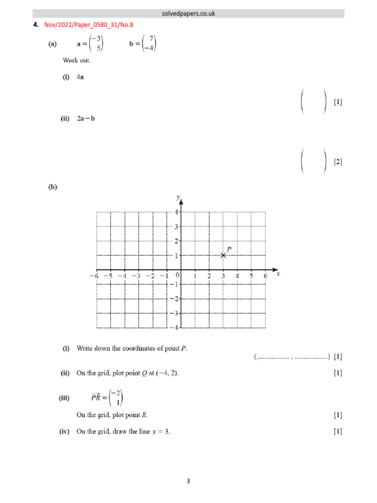 2022N Vectors and Transformations IGCSE 0580 Math | PDF