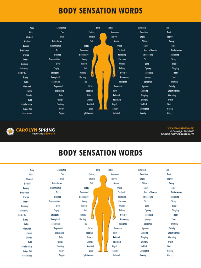 Body Sensation Vocabulary List | PDF | Symptoms And Signs | Diseases ...