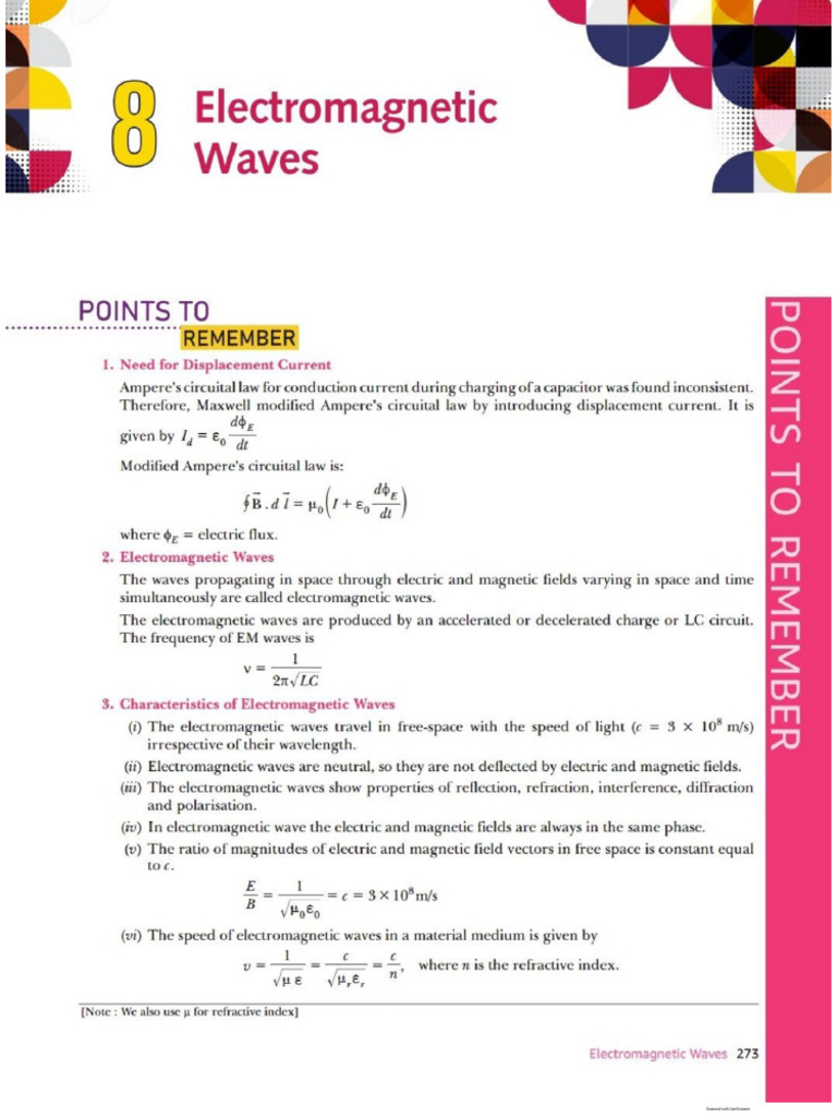 Electromagnetic Wave Physics Cbse Class 12 | PDF