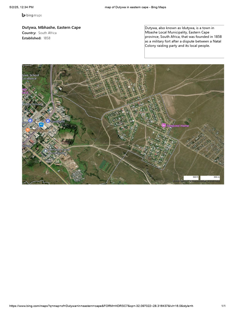 Map of Dutywa in Easternape - Bing Maps | PDF | Data | Geographic Data And Information