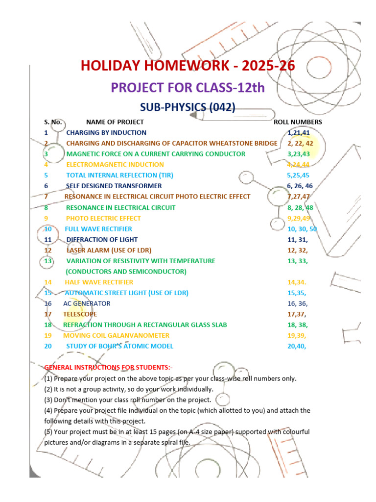 Project Work - Xii - Physics | PDF | Rectifier | Light