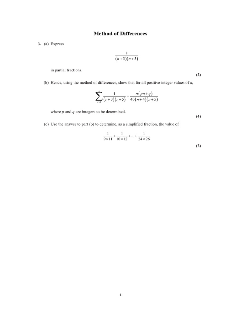Method of Differences | PDF