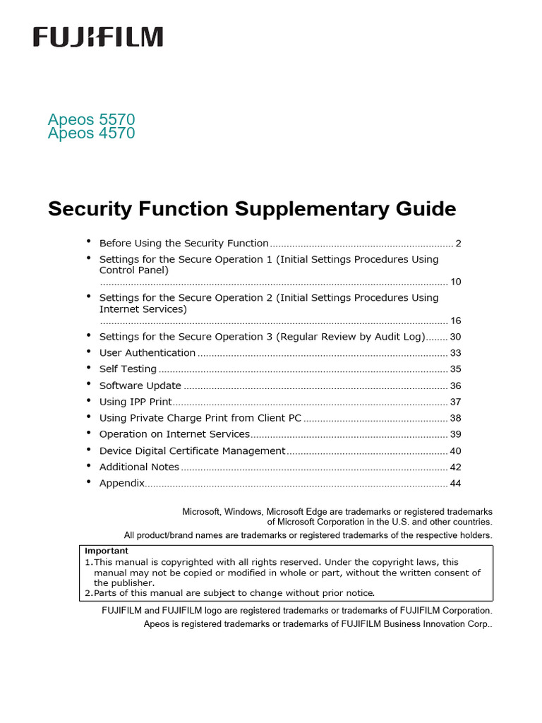 A5570 4570 Security Function Supplementary Guide en | PDF | Transport Layer Security | Computer ...