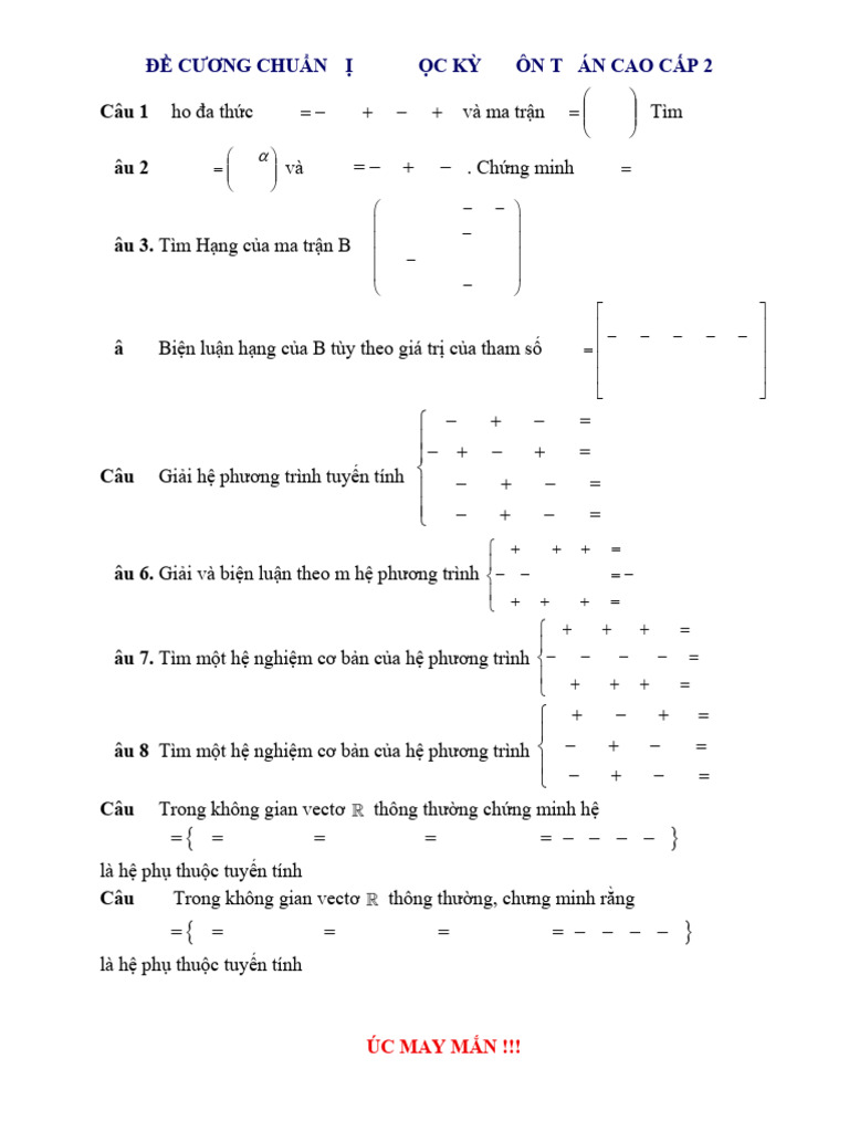 De Cuong Toan CC2 | PDF