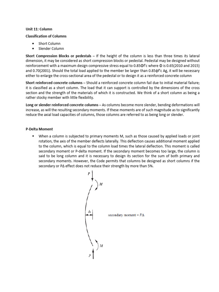 CE22S - CE BSC 232b - Lecture 11 - Column (Part 1) | PDF | Column ...