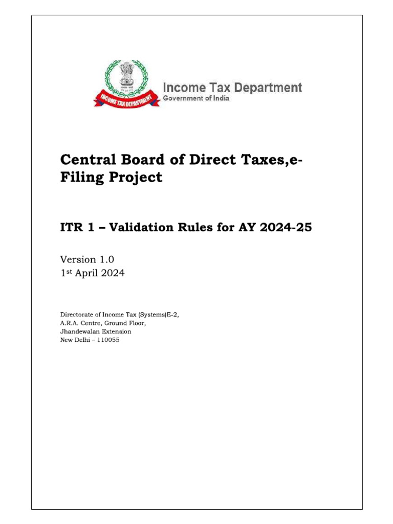 CBDT Itr 1 | PDF