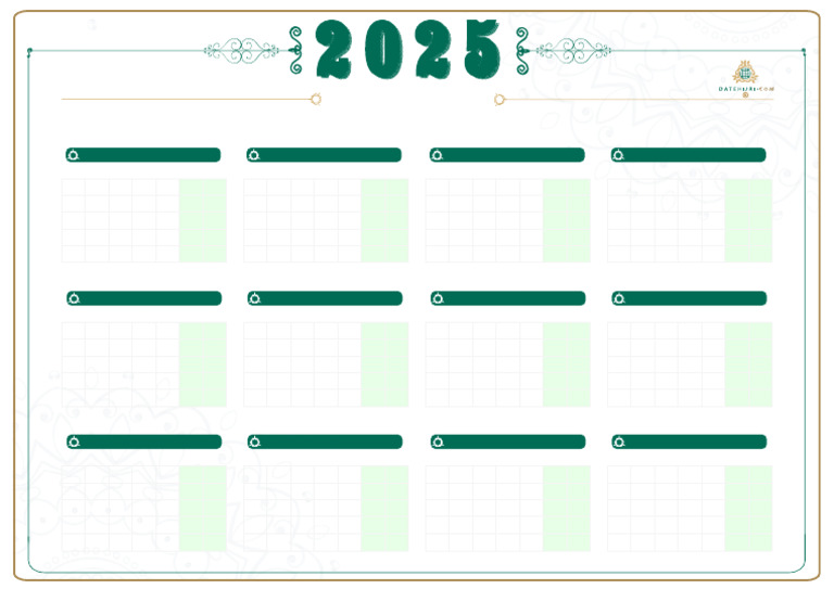 Monthly Islamic Calendar Overview | PDF