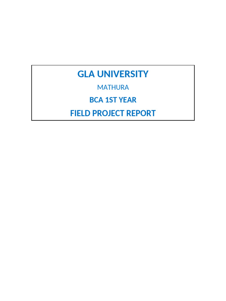 Professional Styled Field Project Report | PDF