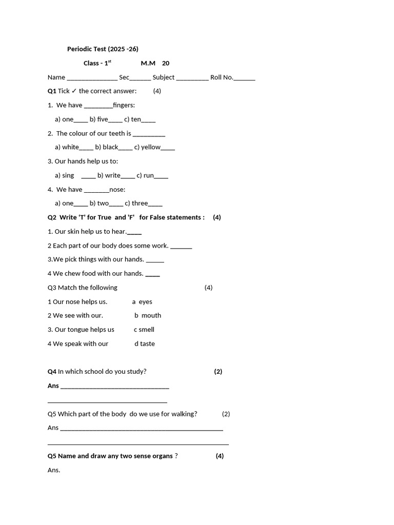 Evs PT 1 25-26 | PDF