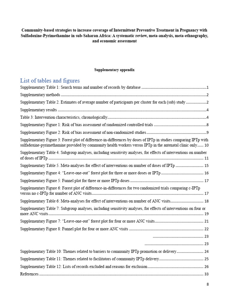 Supplementary Appendix-cIPTp Manuscript - 01may2024 | PDF | Meta Analysis | Health Care