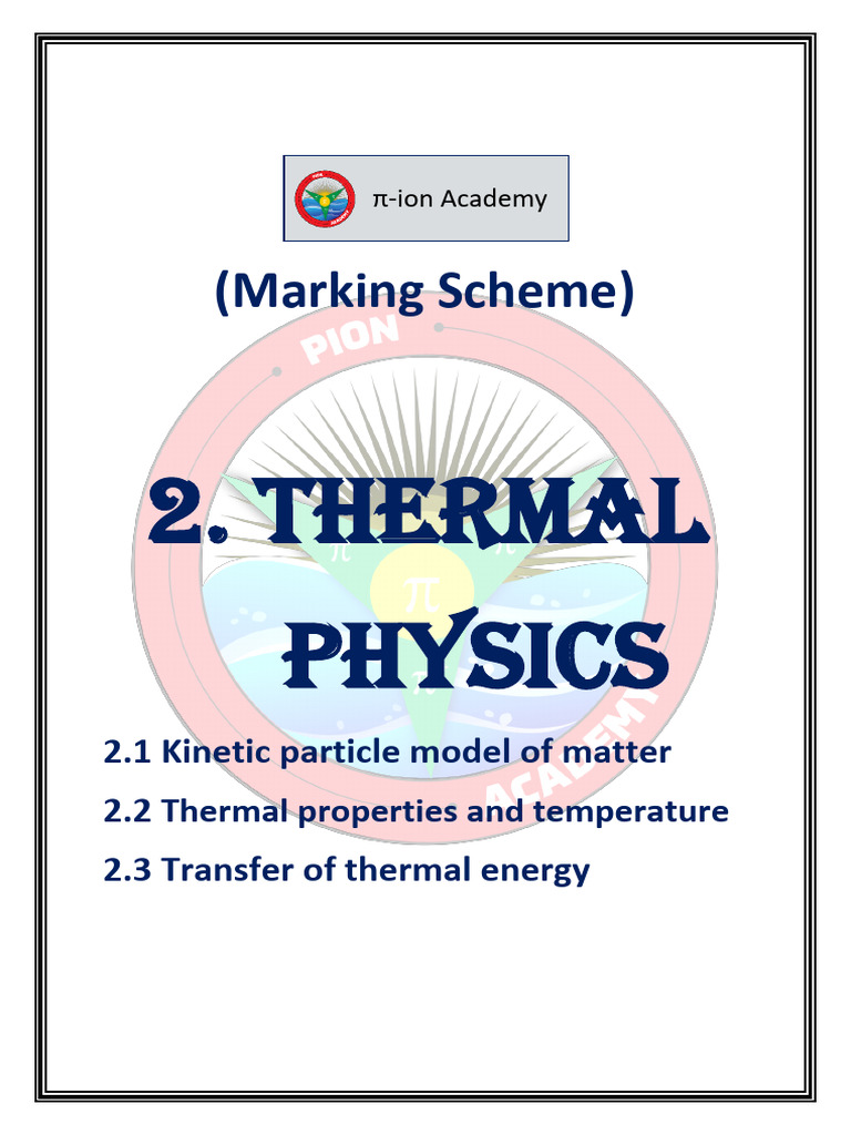 IGCSE 0625 THERMAL PHYSICS TOPICAL MS | PDF | Gases | Liquids