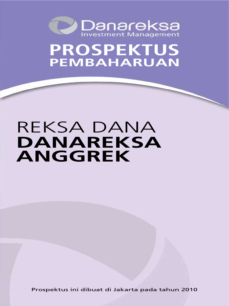 Prospektus Reksa Dana Danareksa Anggrek | PDF