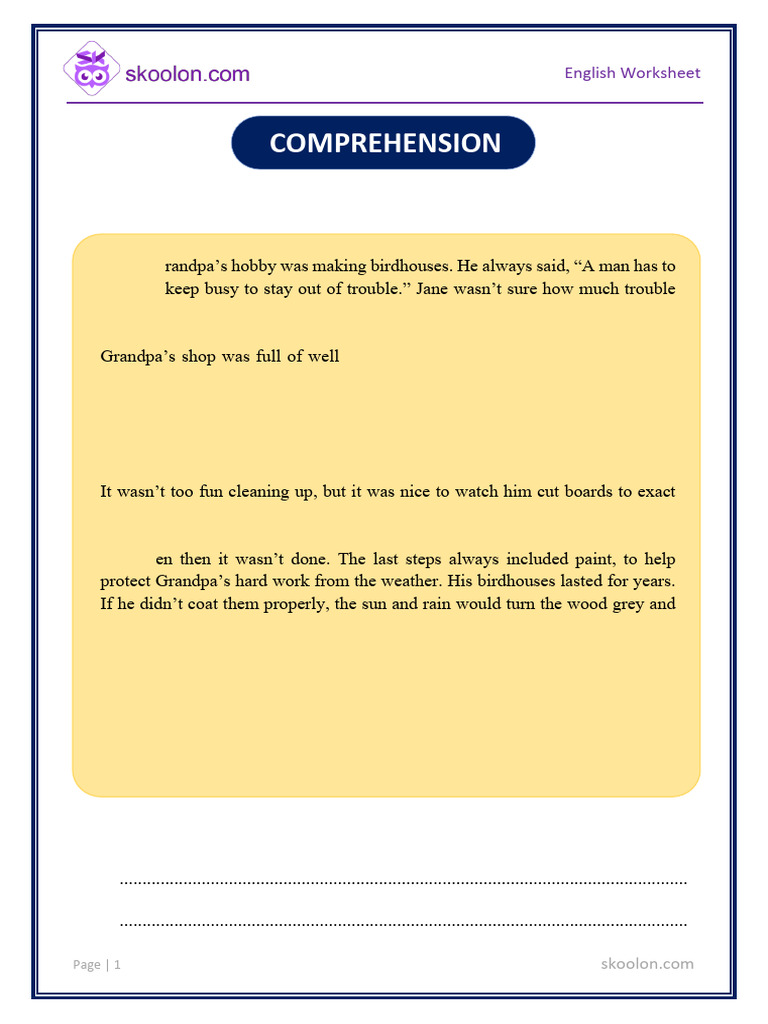 G5 English Comprehension 294 | PDF
