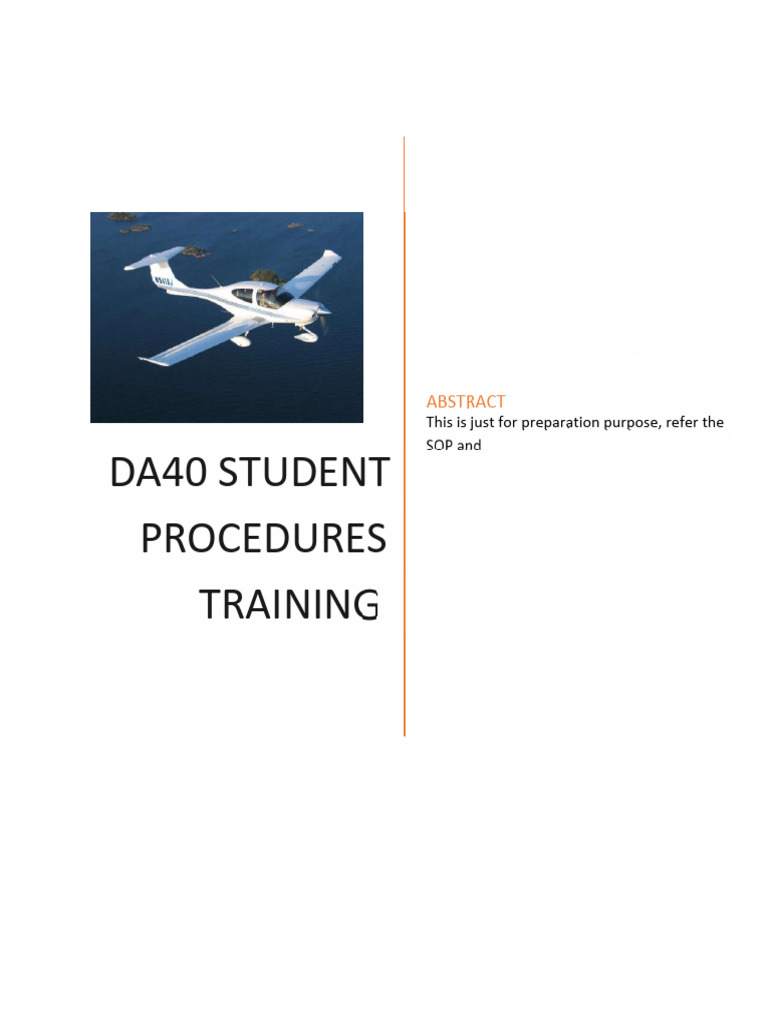 NEW DA 40 Procedures For Training | PDF | Transponder (Aeronautics) | Visual Flight Rules