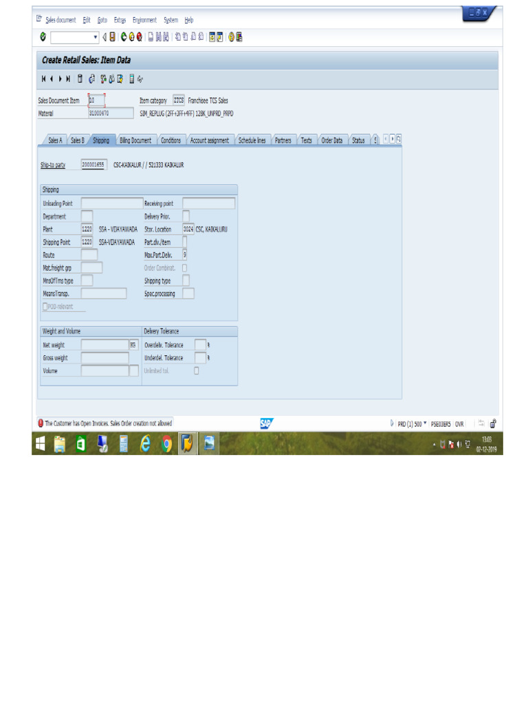 Sap Error | PDF
