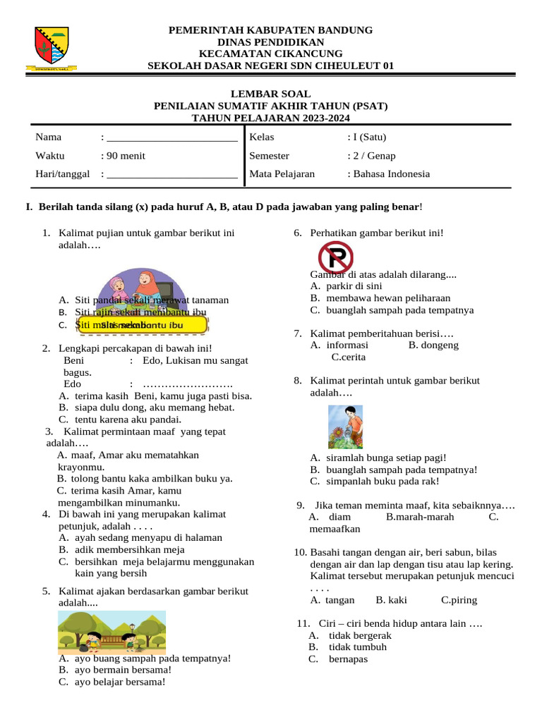 LATIHAN SOAL ASAT Bahasa Indonesia | PDF