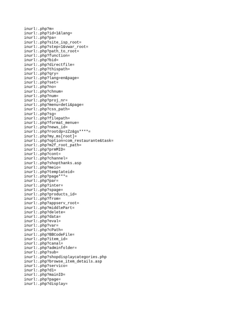 Dorks For Find SQL Vulnerable Sites | PDF | Software | World Wide Web